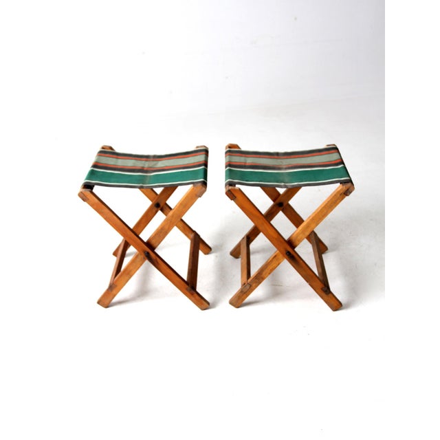 Vintage Camp Stools Pair | Chairish