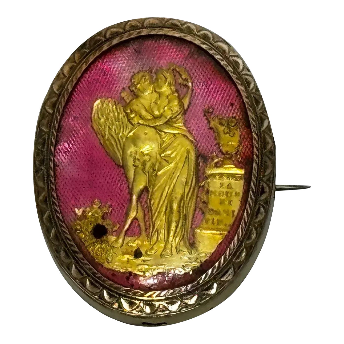 14ct Gold Neoclassical Cupid and Psyche Brooch C1760 | Chairish