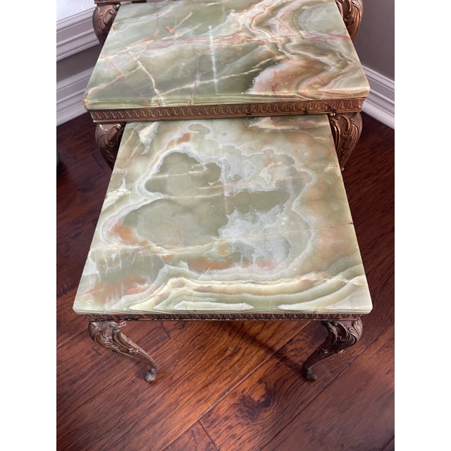 Late 20th Century Onyx Side Tables - Set of 3 | Chairish