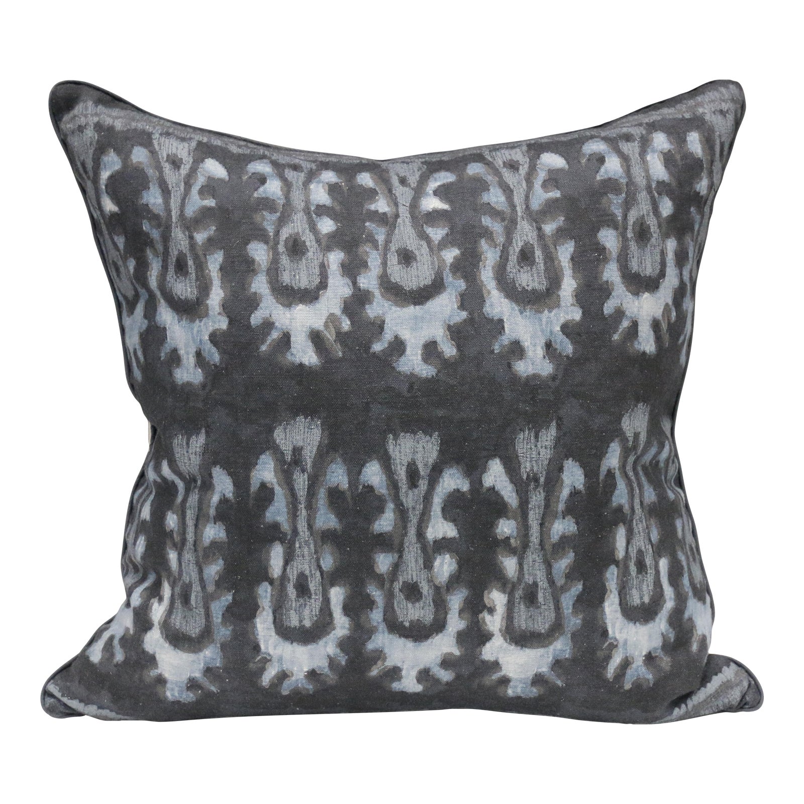Ryan Studio Batik Smoke Blue Pillow | Chairish