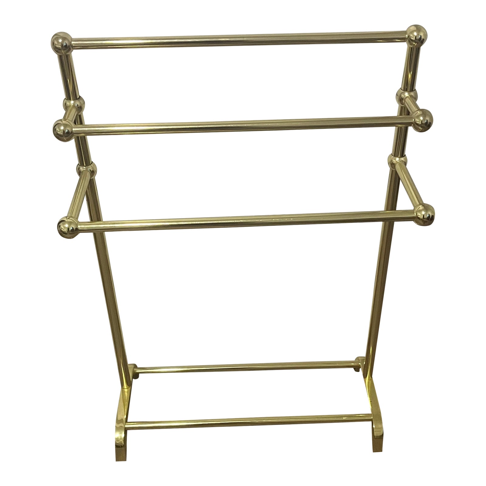 Vintage Solid Brass Quilt/Towel Rack | Chairish