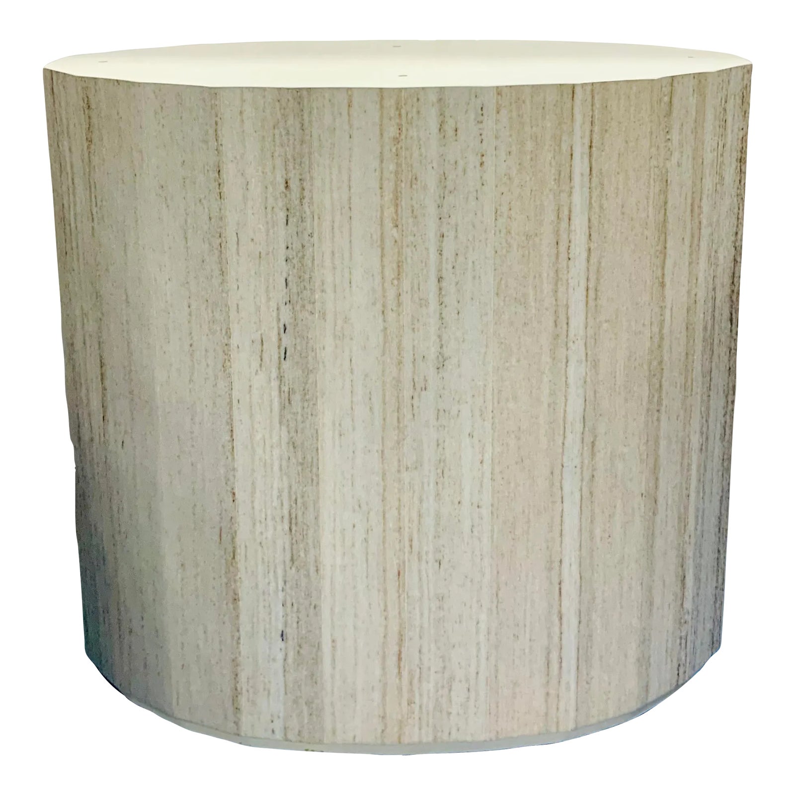Caracole Modern Greige Faux Stone Dining Table Base | Chairish