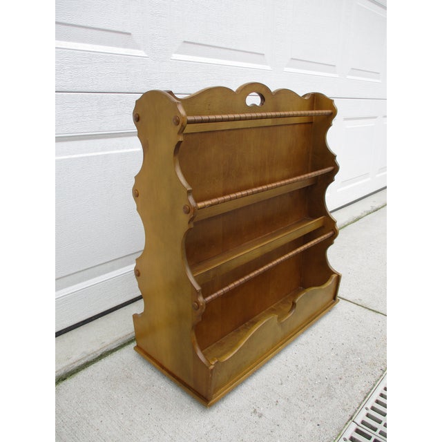 Large Wooden Magazine Rack With Shelves | Chairish