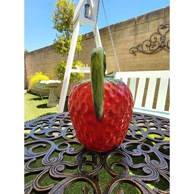 Vintage Italian Ceramic Strawberry Pitcher | Chairish