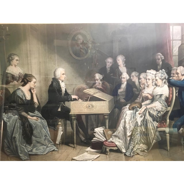Large Antique French Engraving Print of Mozart in Vienna From 1840 ...