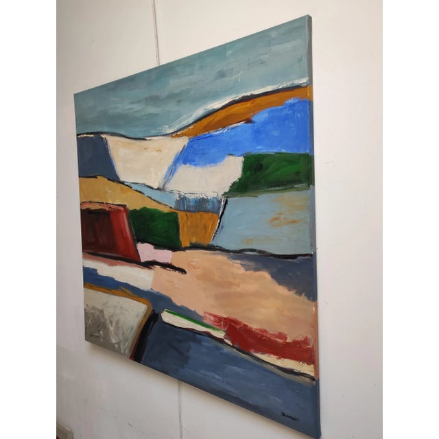 Deconstructed Landscape, Abstract, Modern, Contemporary Painting Framed ...
