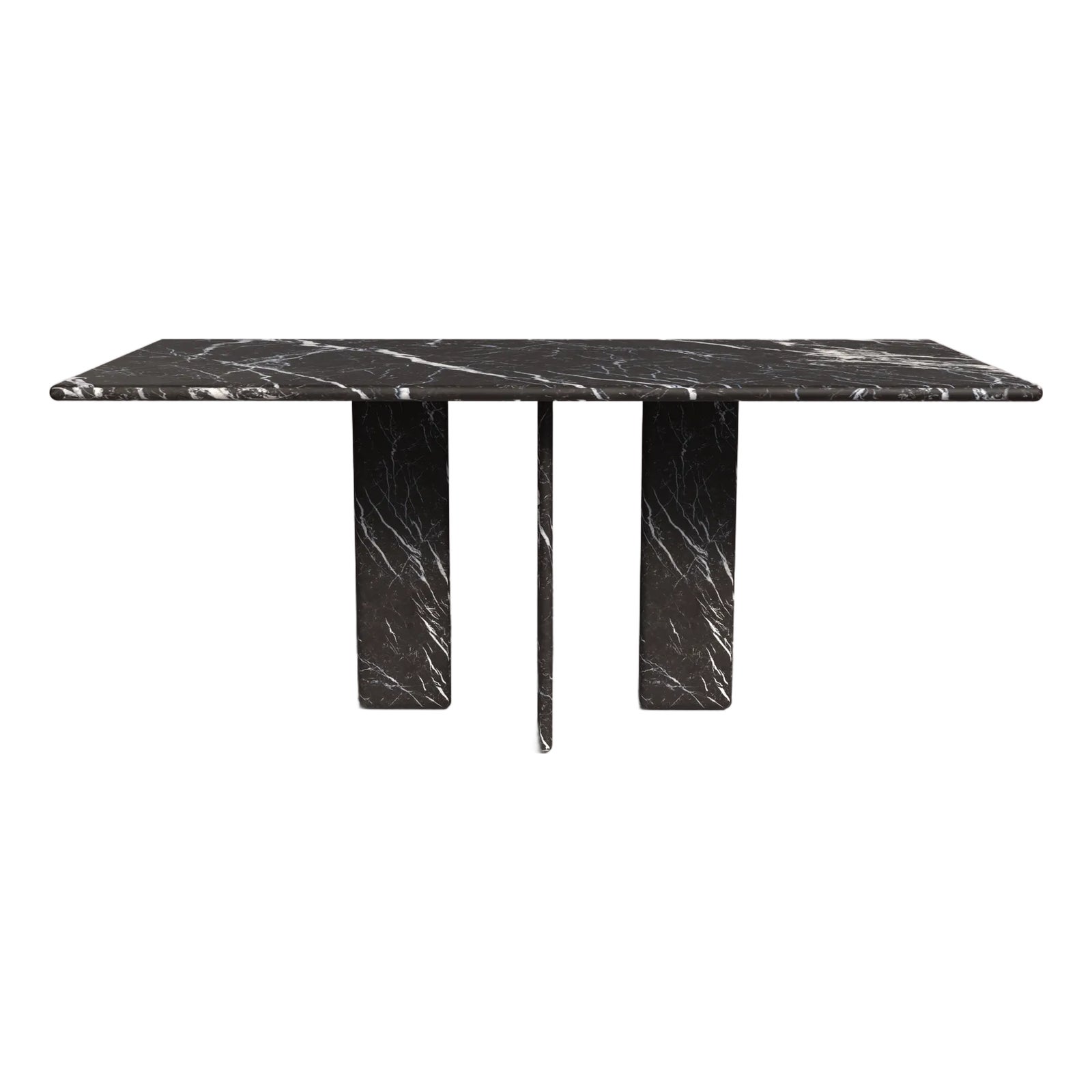 Luna Rectangular Alexander Black Marble Dining Table 72" | Chairish