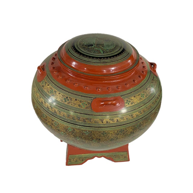 Museum Burmese Temple Offering Box /Vessel | Chairish