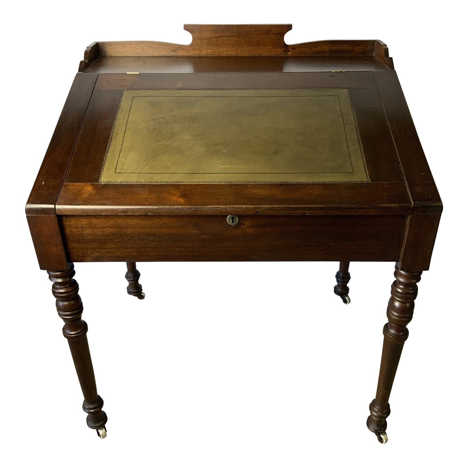 Mid 19th Century Victorian Walnut Schoolmasters Desk | Chairish