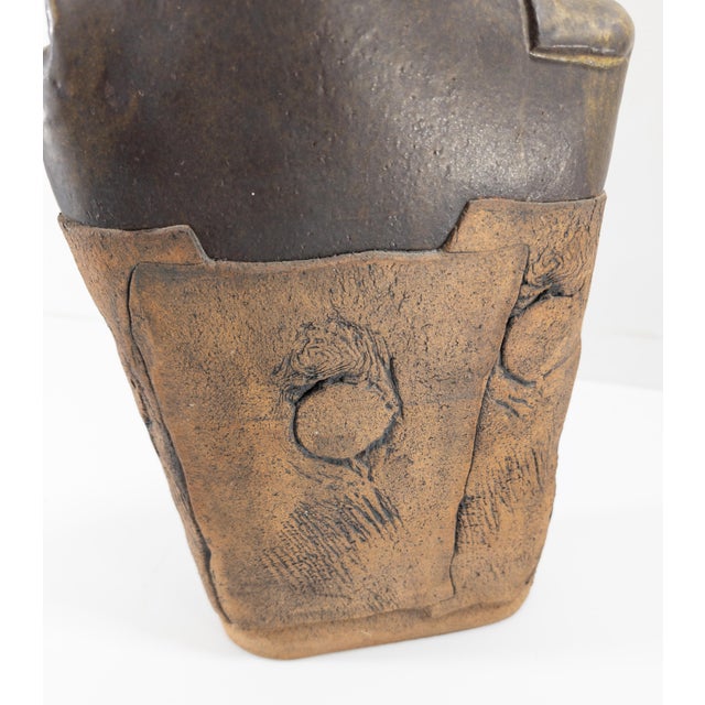 Mid-Century Modern Art Pottery Redware Clay Vase, Signed | Chairish