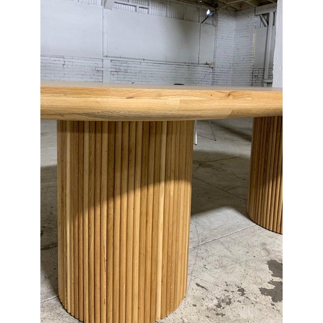 Double Reeded Pedestal Dining Table by Vintage on Point | Chairish