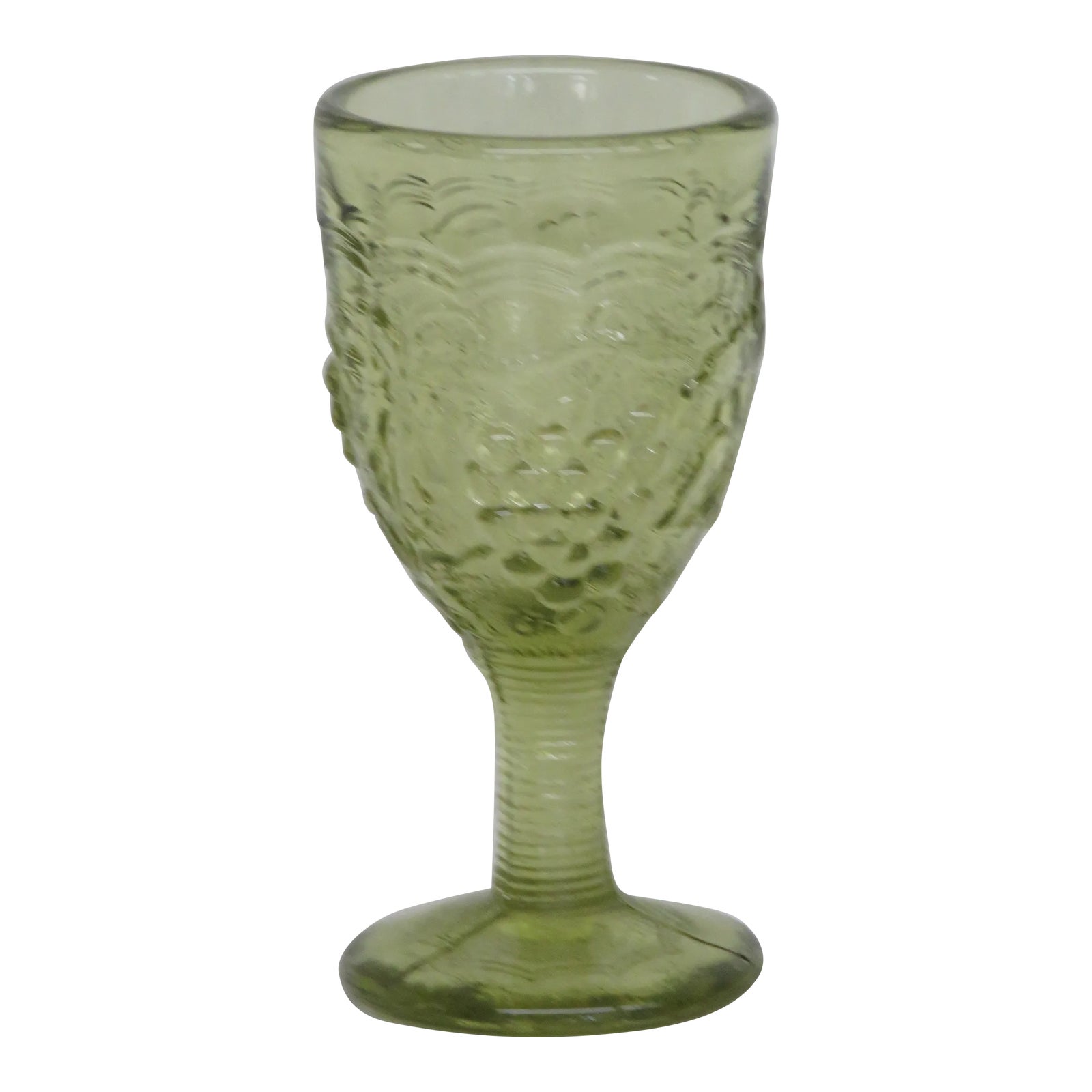 Imperial Verde Green Glass Grape Small Goblet Cup | Chairish