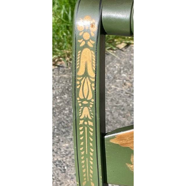 Late 20th Century Hitchcock Green Half Spindle Back Inn Chair With ...