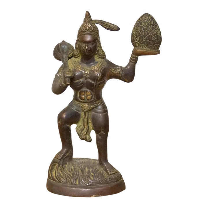 Antique Bronze Indian Hanuman Statue | Chairish
