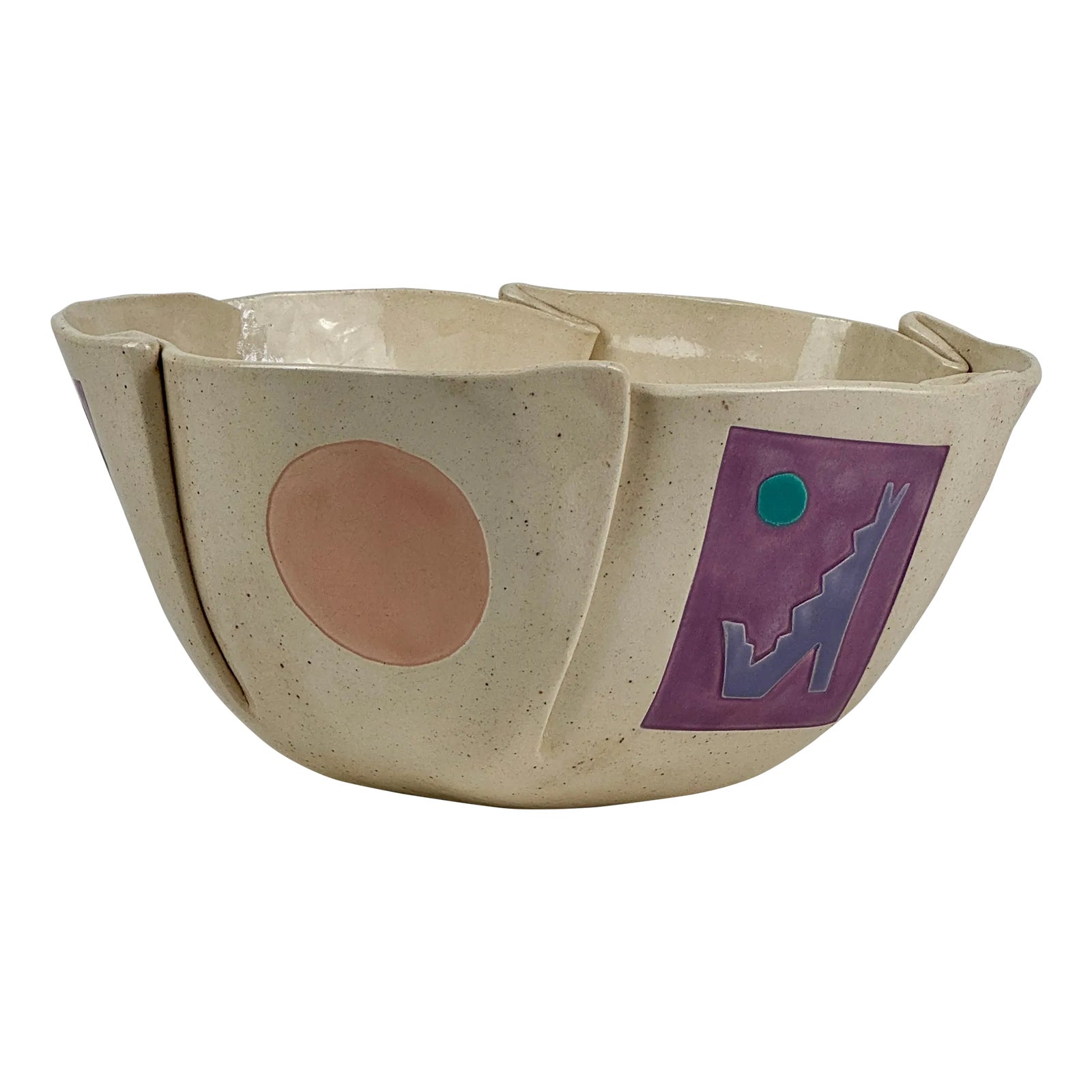 Vintage Post Modern Southwestern Ceramic Bowl by Barbara Demery, Signed ...