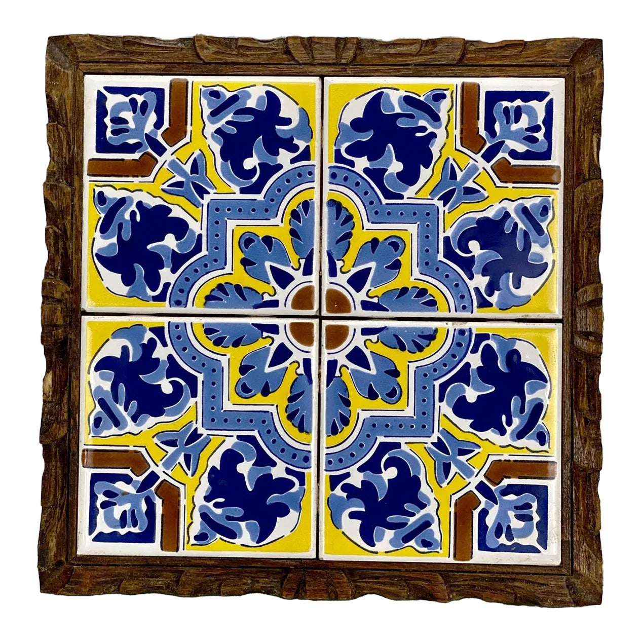 Vintage Spanish Mission Porcelain Tile Kitchen Counter Trivet Tray ...