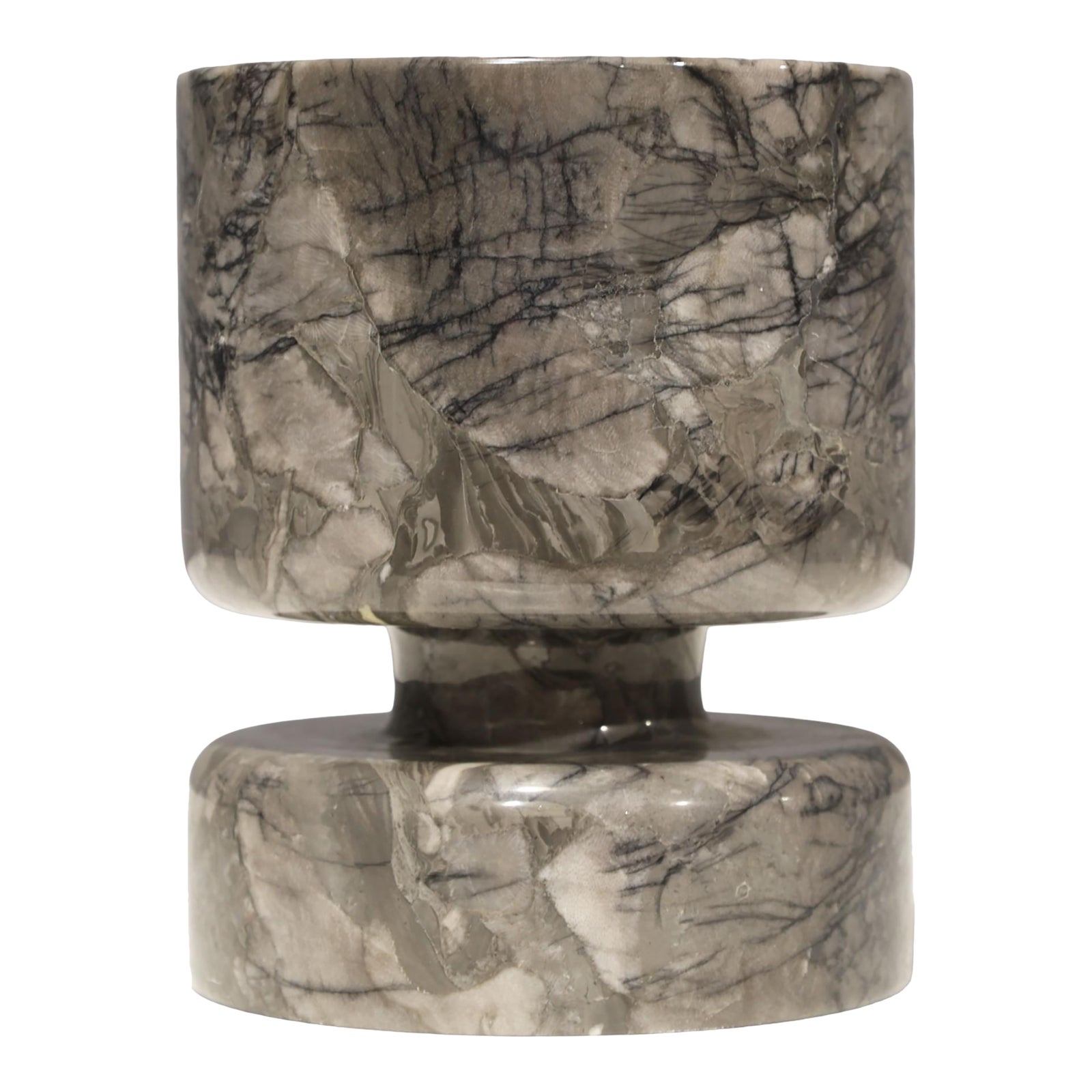 Angelo Mangiarotti Gray Marble Vase | Chairish