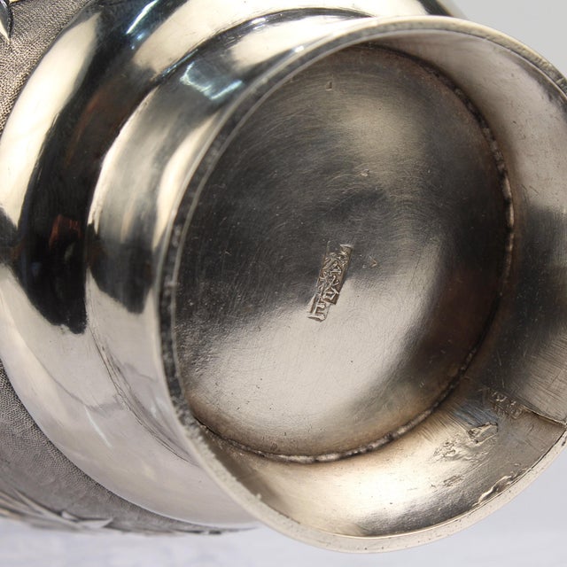 Antique Signed Chinese Export Sterling Silver Vase With Landscape and ...