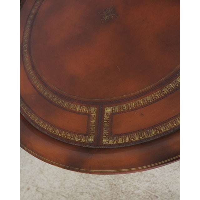 Maitland Smith Round Leather Wrapped Table | Chairish