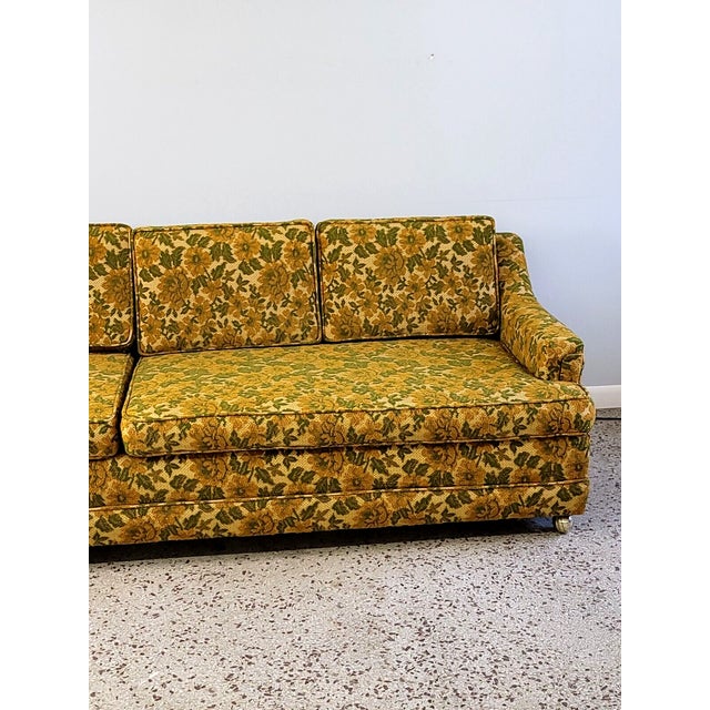 Mid Century Modern Three Cushion Sofa with Vintage Flower Power ...