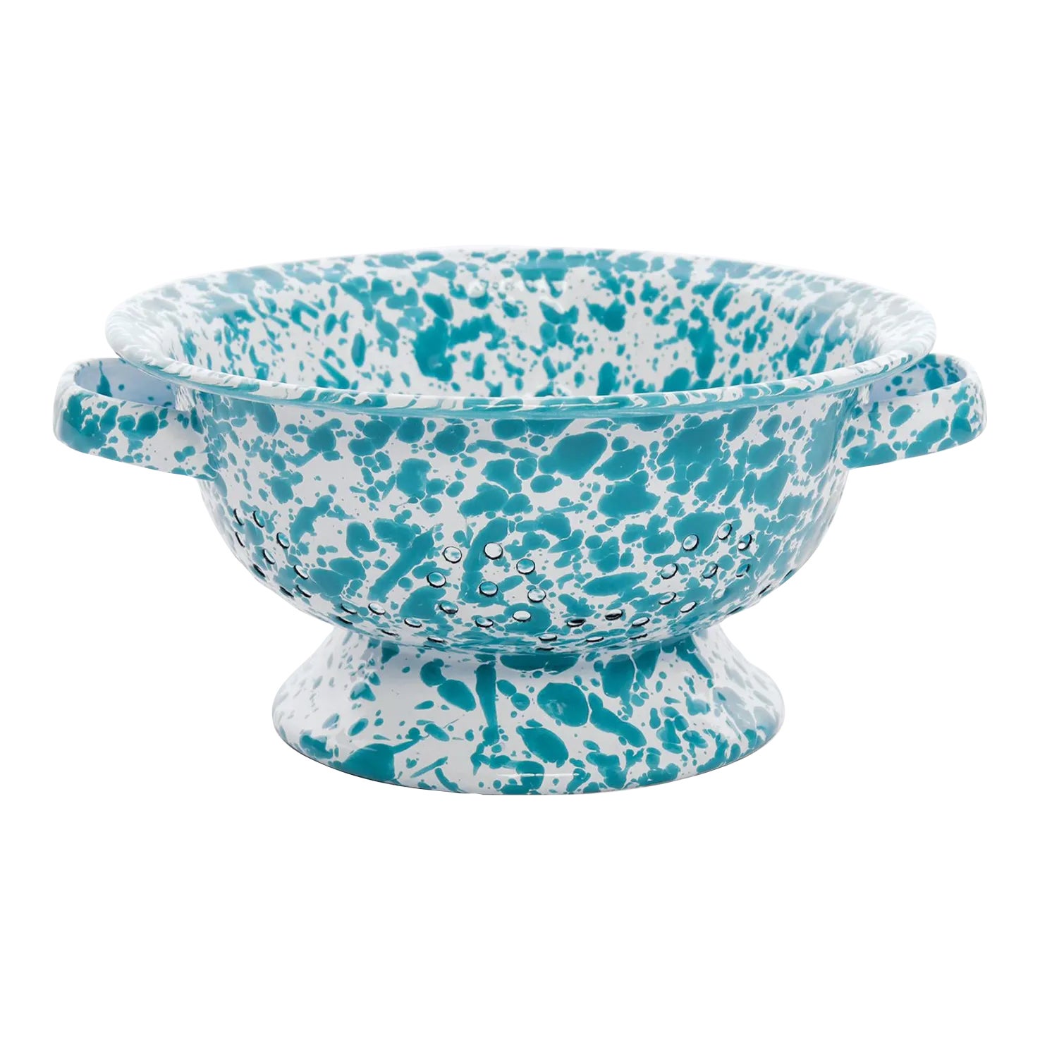 Crow Canyon Home Splatterware, Small Berry Colander in Turquoise ...