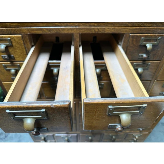 Antique Quartersawn Oak Library Card Catalog Cabinets With Stand by ...