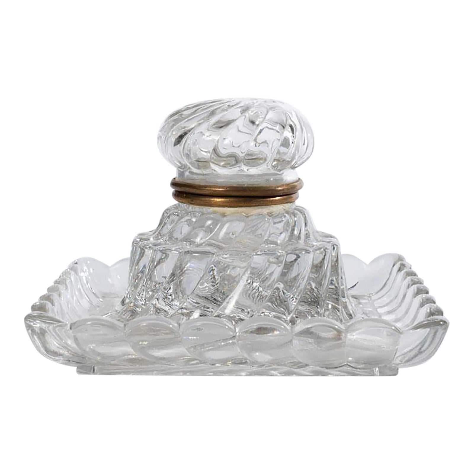 Early 20th Century Antique Signed Baccarat Bambous Swirl Crystal Ink ...