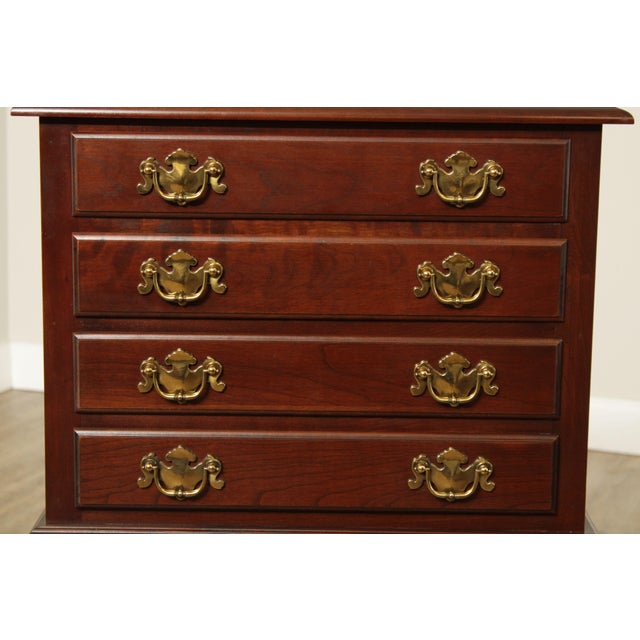 1990s Crescent Solid Cherry Queen Anne Style Silver Chest | Chairish