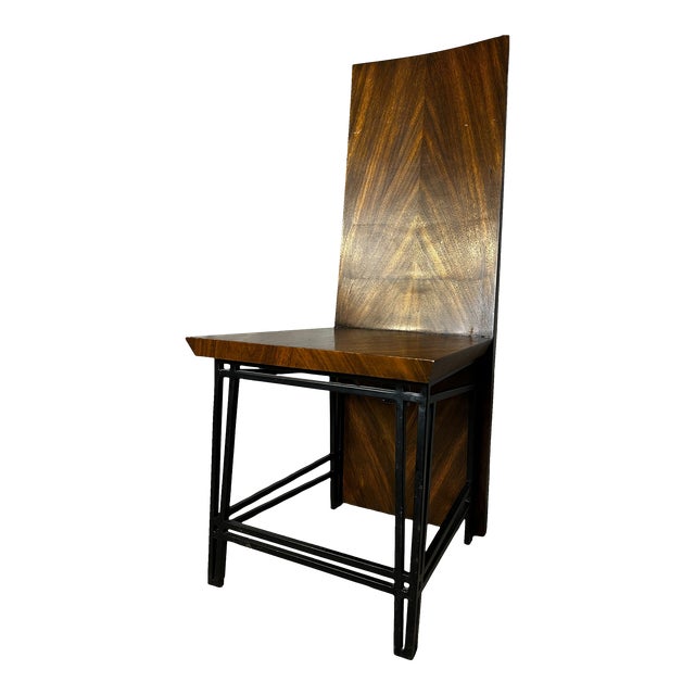 2000s JPDesigns Solid Walnut Wood Highback Chair | Chairish