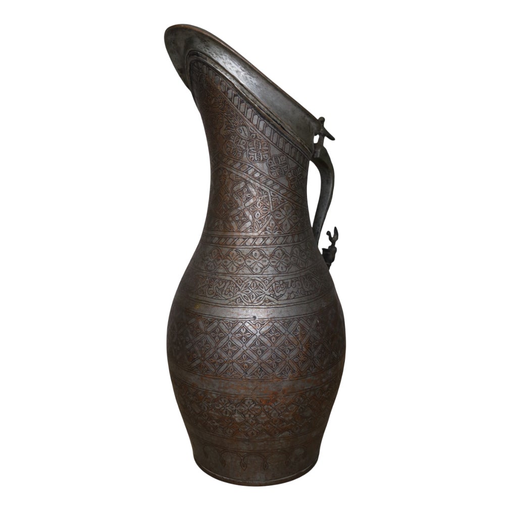 Antique Islamic Water Jug in Copper, 1930s | Chairish