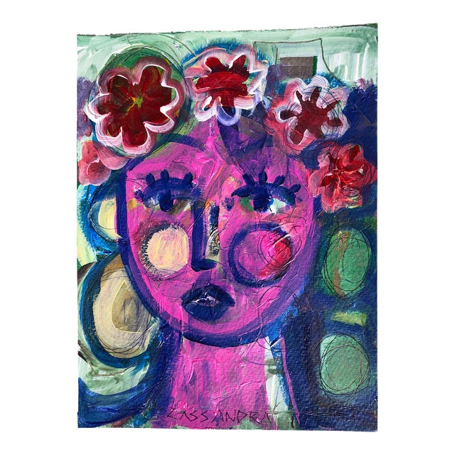 "Soleil" Original Abstract Fauvist Portrait Painting by Auker | Chairish