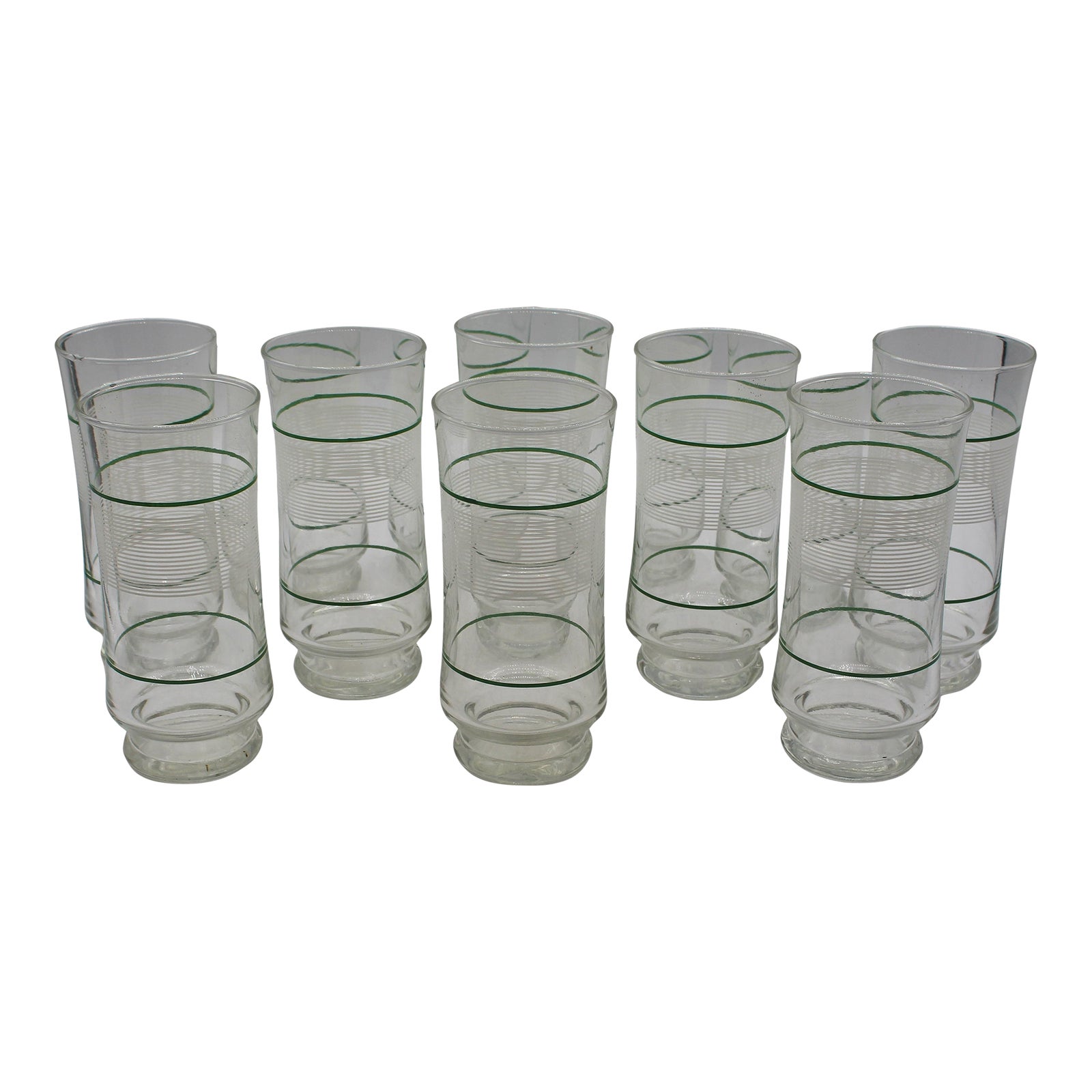 Mid-Century Modern Set of 12 Glasses by Anchor Hawking | Chairish
