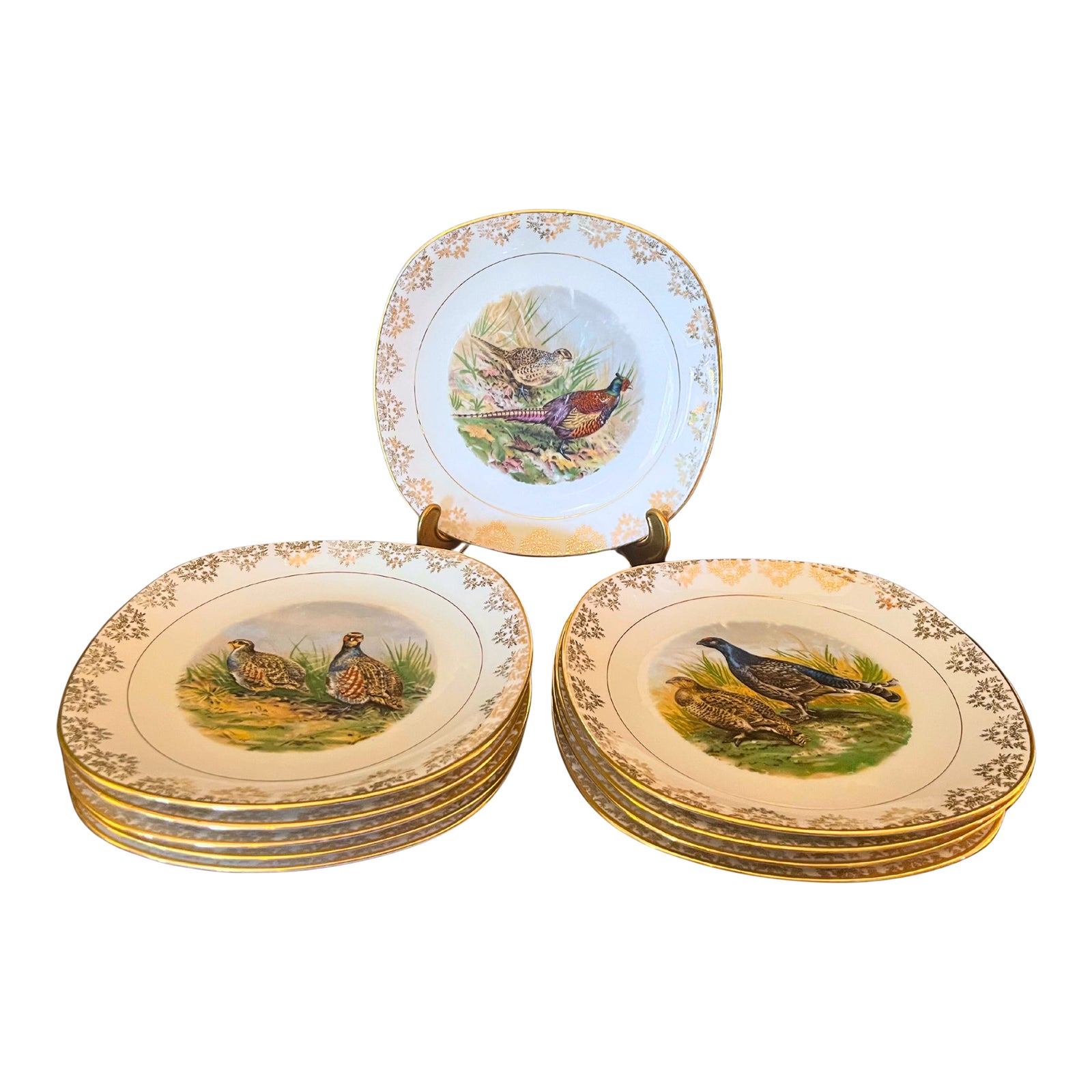 Circa 1930 Limoges Wild Game Dinner Plates / Hunting- Set of 10 | Chairish
