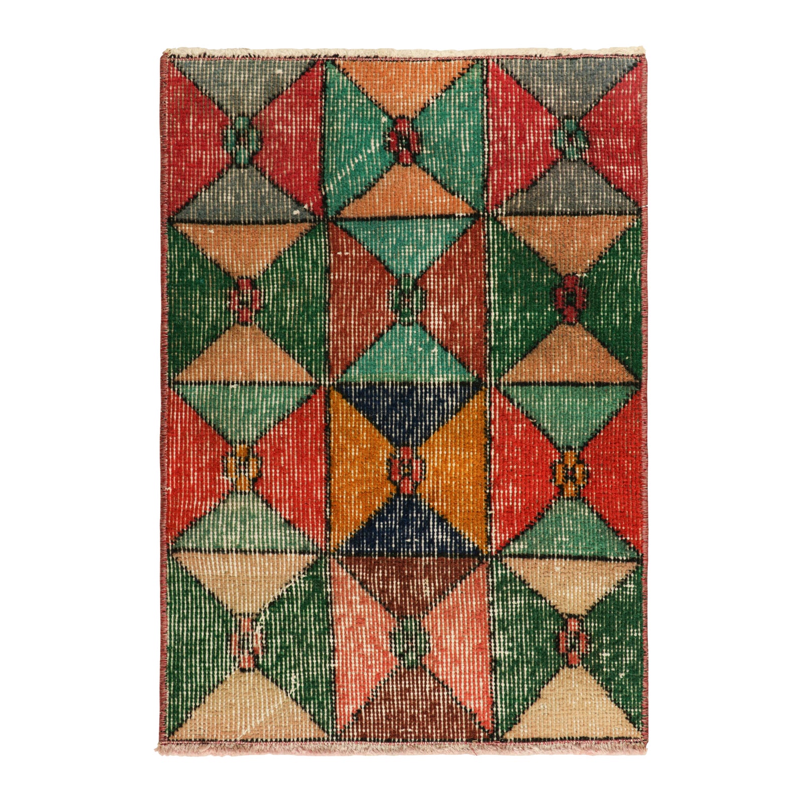 Vintage Zeki Müren Rug With Polychromatic Geometric Patterns, From Rug ...