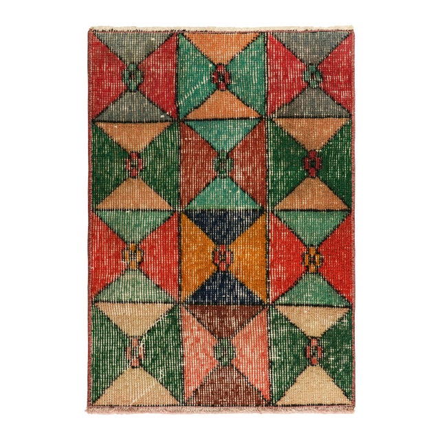 Vintage Zeki Müren Rug With Polychromatic Geometric Patterns, From Rug ...