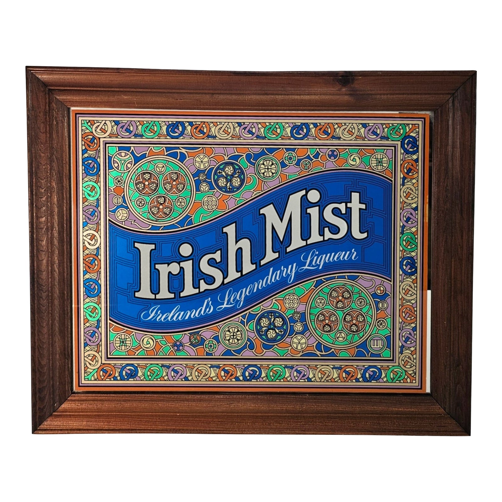 Irish Mist Ireland's Legendary Liqueur Bar Mirror Framed Signed | Chairish