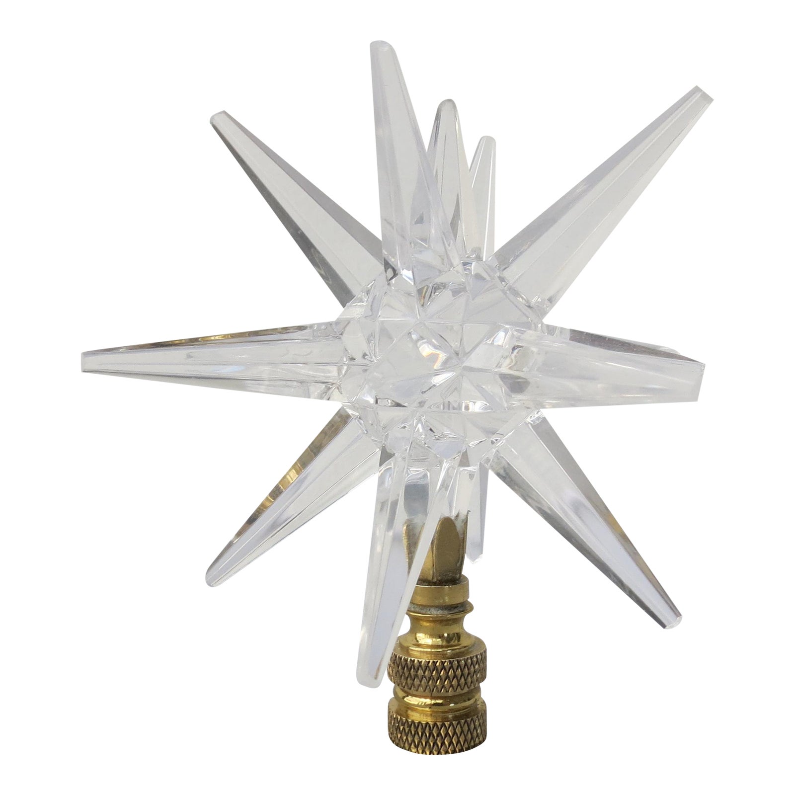 Mid Century Style Acrylic Sunburst Lamp Finial. A Single. Brass Base by ...