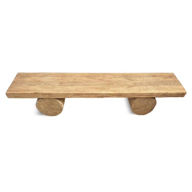 Elm Log Leg Coffee Table / Bench | Chairish