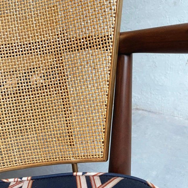 1950s Pair of Bert England Mahogany Cane Back Armchairs | Chairish