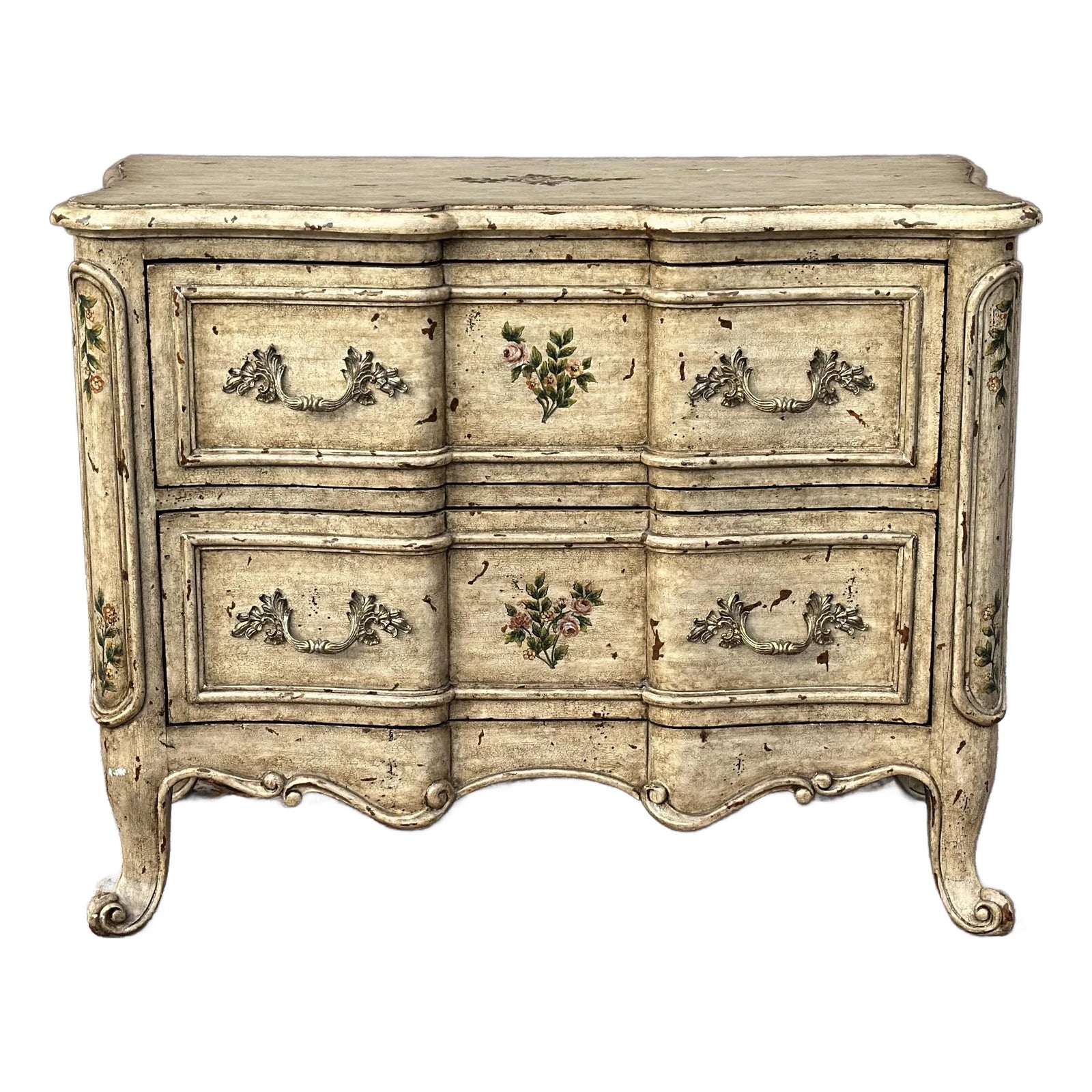La Barge French Country Style Hand Painted Serpentine Chest of Drawers ...