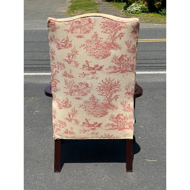 Antique 19th Century Chippendale Martha Washington Lolling Chair | Chairish