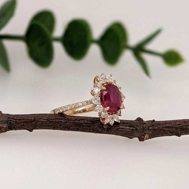 1.7ct Madagascar Ruby Ring W Earth Mined Diamonds in Solid 14k Gold ...