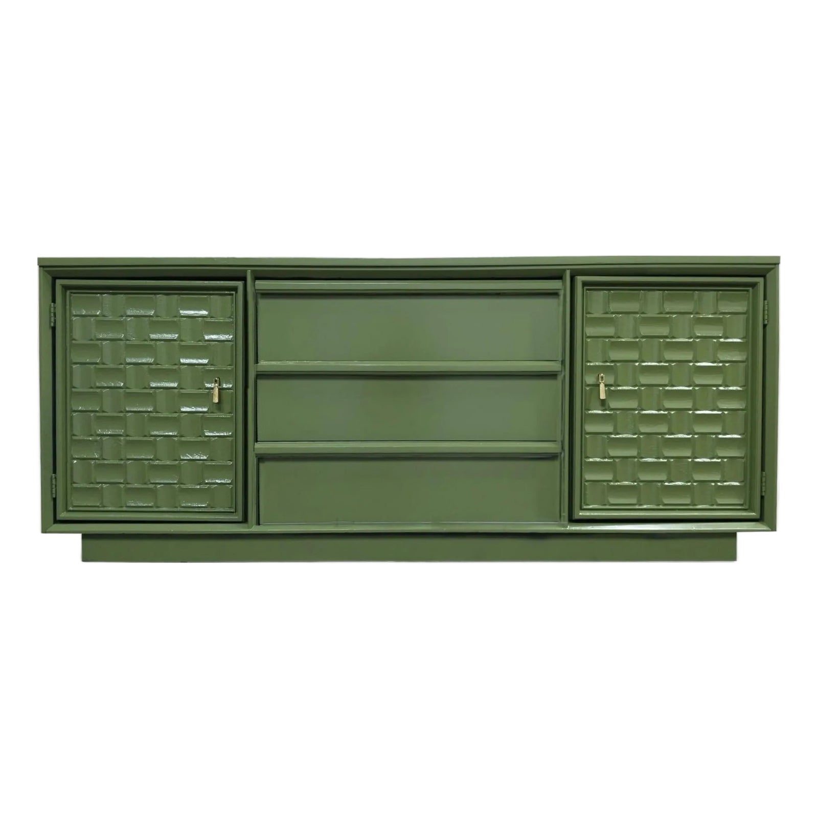 Vintage Lowboy or Credenza by Basset Furniture Reimagined in Olive ...