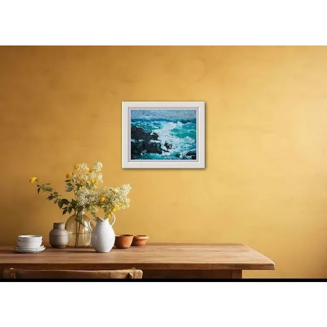 Contemporary Seascape Oil Painting Whitewater Patterns | Chairish