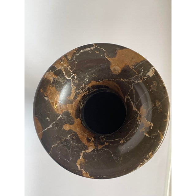 Mid 20th Century Neoclassical Brown Marble Vase | Chairish
