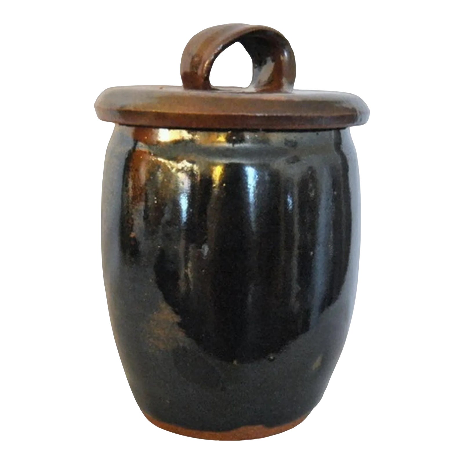 Vintage 1970s Scott Pottery Ceramic Lidded Jar | Chairish