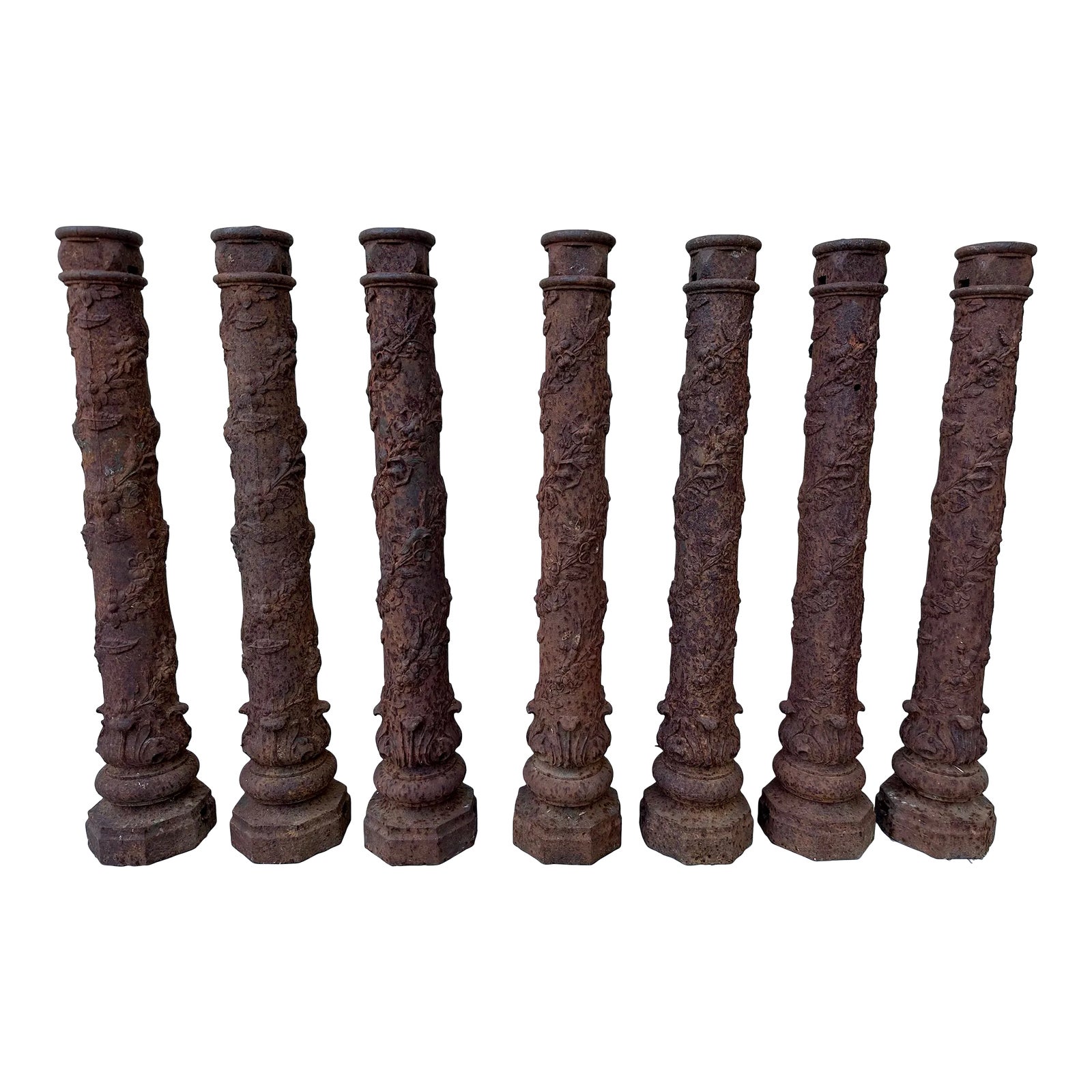 19th Century French Decorative Cast Iron Posts Columns Victorian - Set ...