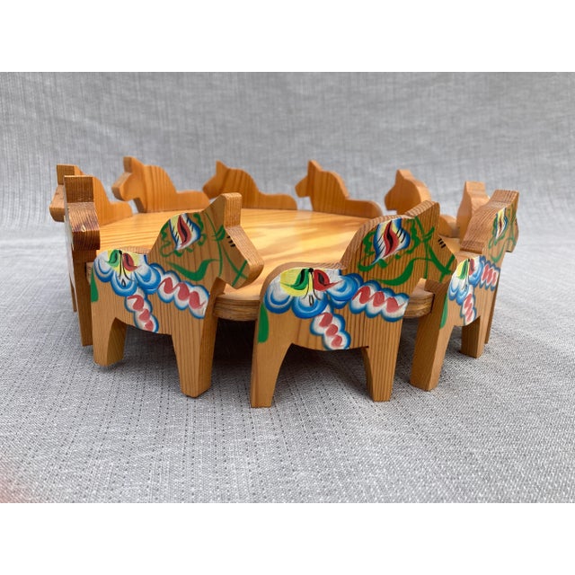 Vintage Dala Horse Cake Stand Serving Tray | Chairish