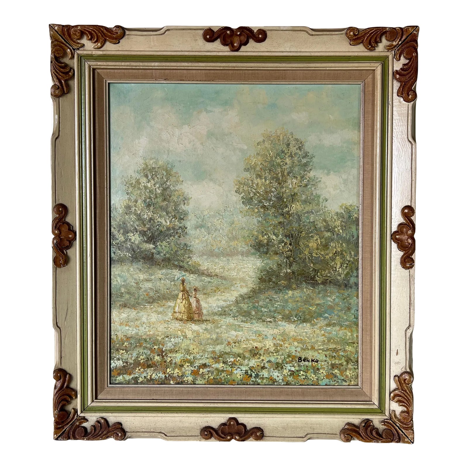 70's Benko Impressionist Abstract Oil on Canvas Painting, Framed | Chairish