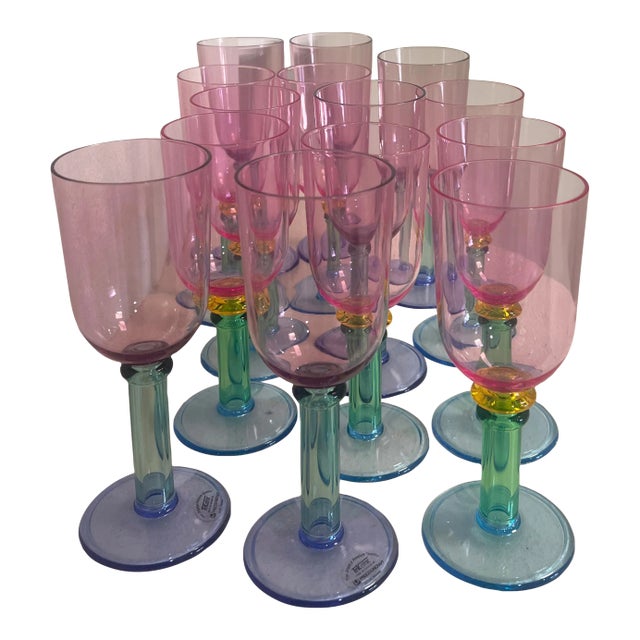 1960s Vintage Acrylic PrecisionCraft Tri-Color Goblet Stemmed Wine ...